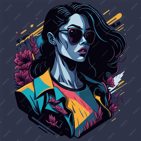 Premium Vector Beautiful Girl In Sunglasses Vector