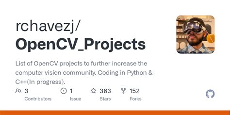 github rchavezj opencv projects list of opencv projects to further