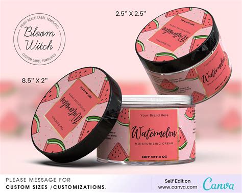 Body Butter Label Template Jar Wrap Around Label Jar Template Product