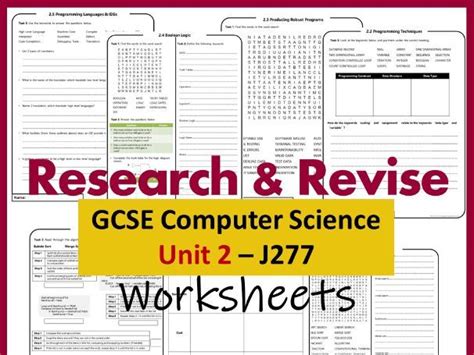 GCSE Computer Science 9 1 Unit 2 Research Revise Work Book For