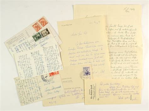 3 Eigenh Briefe U 4 Eigenh Postkarten M Unterschrift Von Hackl
