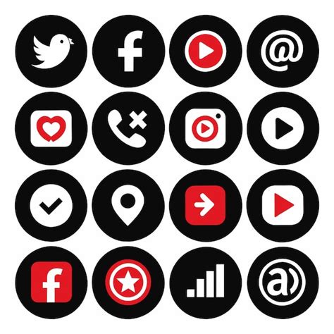 El Conjunto Vectorial De Iconos De Redes Sociales Con Los Logotipos De