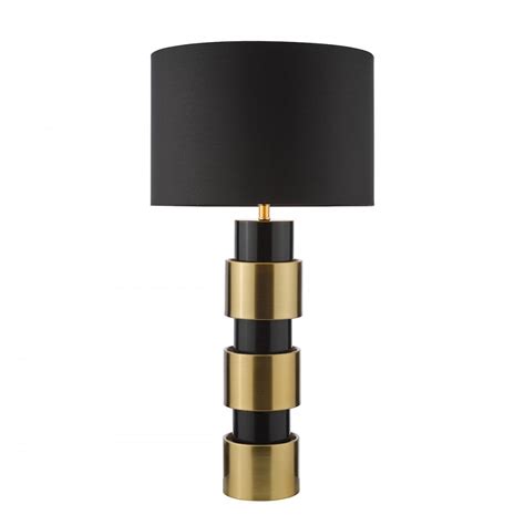 Elwyn Gold And Black Table Lamp With Shade Lighting Company Uk