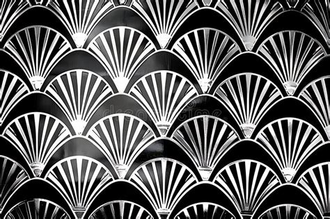 Ai Art With Art Deco Influence Featuring Symmetrical And Geometric Elements Stock Illustration