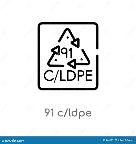 Outline 91 C Ldpe Vector Icon Isolated Black Simple Line Element Illustration From User