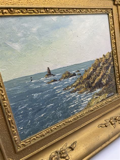 Tableau De Paysage De Bord De Mer Huile Sur Bois Ressourcerie Histoires Sans Fin