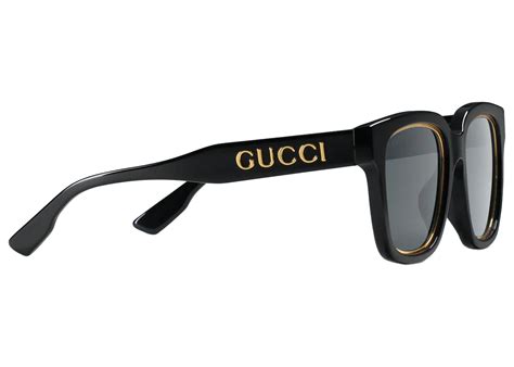 Gucci Low Nose Bridge Fit Square Sunglasses Blackgold 691331 J0740