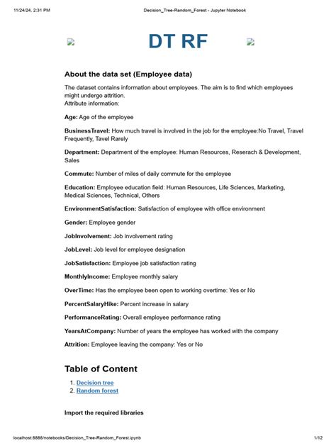 Decision Tree Random Forest Jupyter Notebook Pdf Sensitivity And Specificity