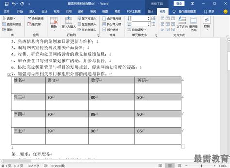 word 2019如何设置文字环绕表格显示？ 最需网