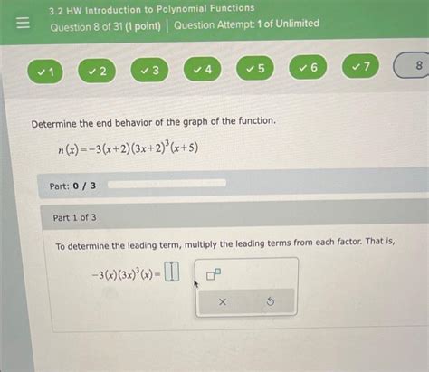 Solved Determine The End Behavior Of The Graph Of The Chegg Com