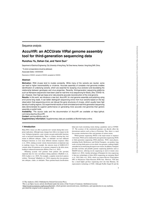 Pdf Accuvir An Accurate Viral Genome Assembly Tool For Third Generation Sequencing Data