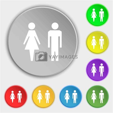 Wc Sign Icon Toilet Symbol Male And Female Toilet Symbols On Eight
