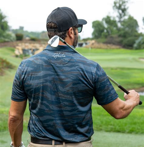 Blue Tiger Stripe Polo Unleash Your Inner Golf Commando Hoolie Golf