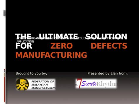 PPTX The 7 Secrets Rhythm Ultimate Solution For Zero Defect