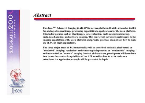 Introduction To The Java Tm Advanced Imaging Api Ppt