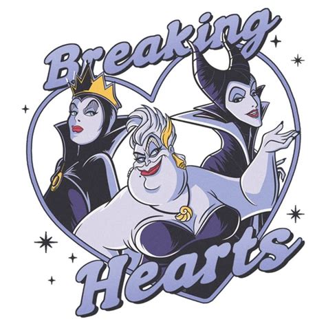 Womens Disney Villains Valentines Day Breaking Hearts T Shirt White