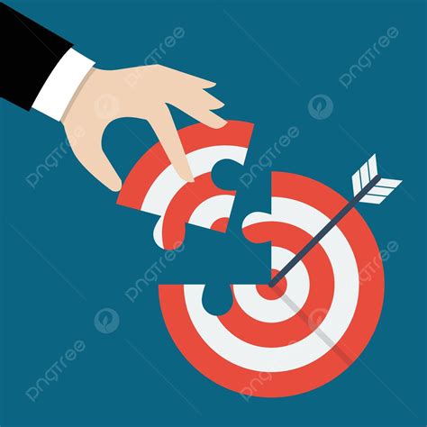 Hand Inserts The Missing Puzzle In Target Graphic Flat Sign Vector