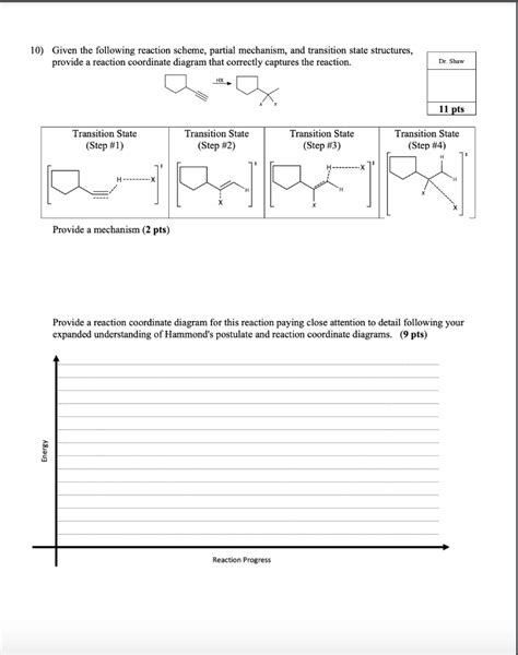 Solved 10 Given The Following Reaction Scheme Partial