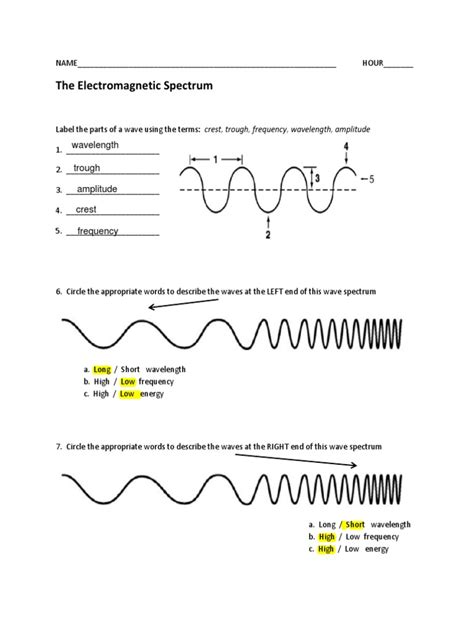 Electromagnetic Spectrum Quiz Answers Pdf Pdf Electromagnetic