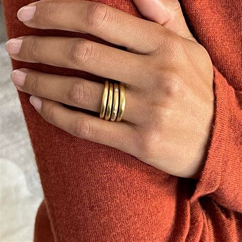 22k Irregular Stack Rings Heike Grebenstein Fine Jewelry
