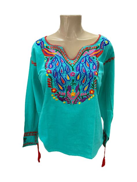 Peacock Blouse Mint Cielito Lindo