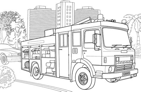 Раскраски для детей пожарная машина (Большой выбор фото) - drawpics.ru