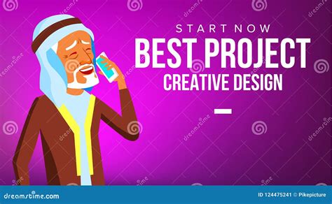 Arab Man Banner Vector Young Saudi Arabic Man Middle Eastern For