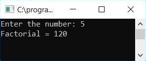 C Program To Find The Factorial Of A Number