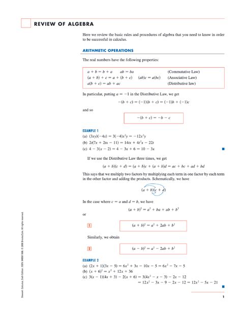 Algebra Review Supplement MA 102 B Functions And Differ Calculus