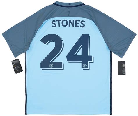 2016 17 Manchester City Home Shirt Stones 24 XL