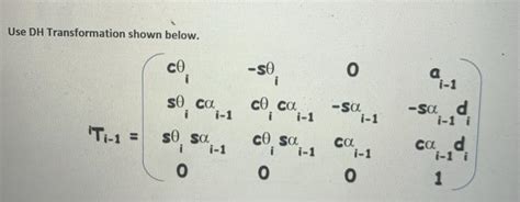 Solved For The Robot Shown In Figure Below Provide The DH Chegg