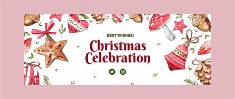 Free Vector Social Media Cover Template For Christmas Season Celebration