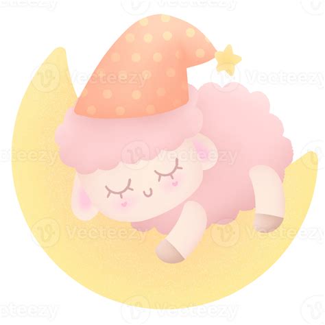 Sheep Sleeping On The Moon 28079313 Png