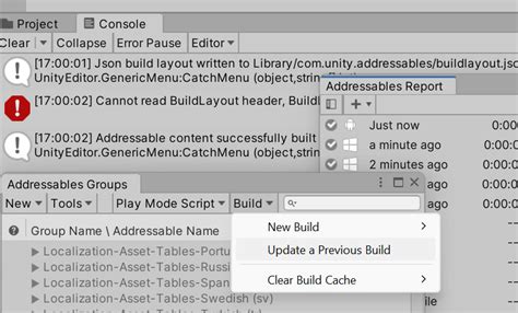 addressables build issue unity engine unity discussions