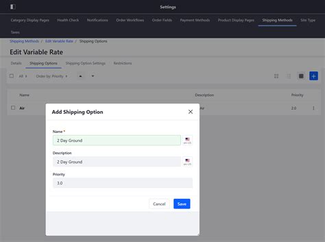 Using The Variable Rate Shipping Method Liferay Official