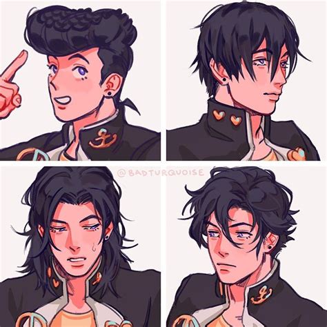 Teal🌻🌻🌻 On Instagram Some Self Indulgent Hair Down Josuke Options💇‍♂️ — Drawing Fanart
