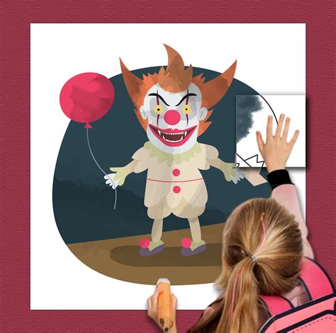 Póster gigante para colorear Payaso malvado Manualidades de papel para niños