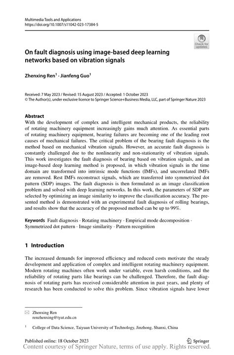 On Fault Diagnosis Using Image Based Deep Learning Networks Based On