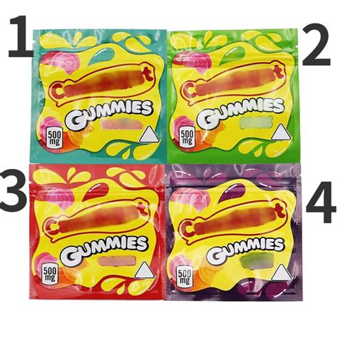 4 Types 500mg Cannaburst Gummmies Packaging Bags Empty Edible Mylar