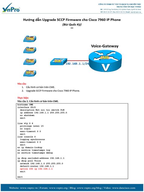 Hướng Dẫn Upgrade Sccp Firmware Cho Cisco 7960 Ip Phone Vnpro Pdf