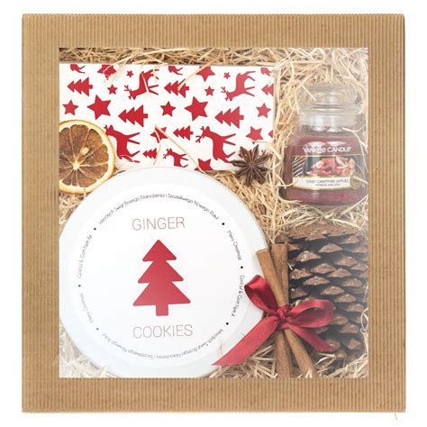 Giftbox G prezenty świąteczne dla firm ciasteczka imbirowe świeczka Yankee Candle