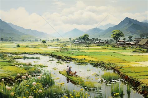 田园画意插画图片下载 正版图片600621622 摄图网