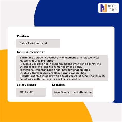 Sales Assistant Lead