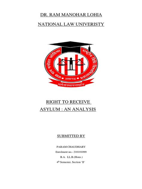 Pil Project Pdf Ratification Refugee