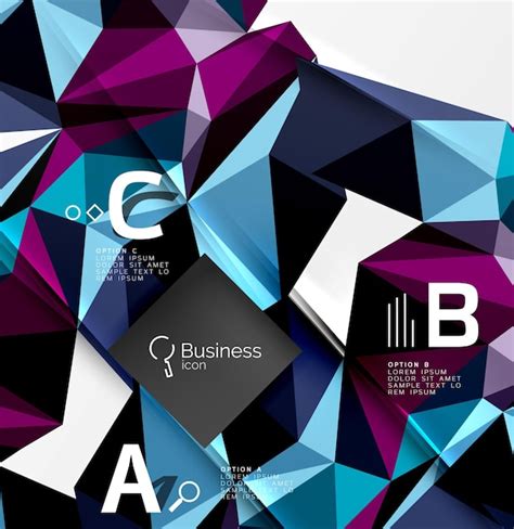 Premium Vector 3d Polygonal Object Triangles Abstract Background