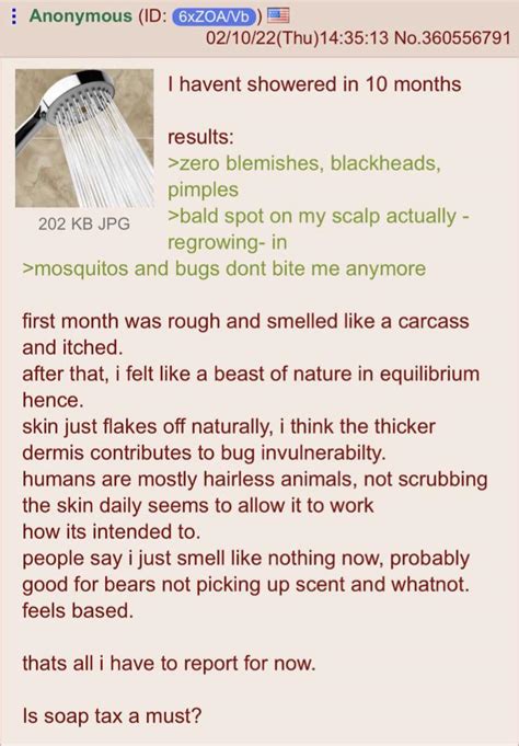 Anon Hasnt Showered A Long Time Rgreentext