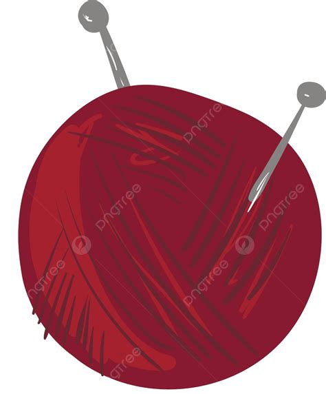 Vector Or Color Illustration Of A Woolen Ball In Red Clipart Vector