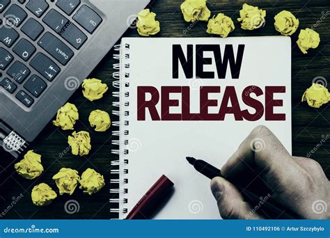 Conceptual Hand Writing Text Caption New Release Business Concept For