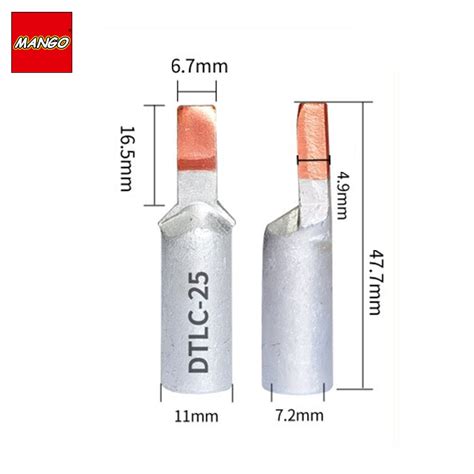 Dtlc 25 หางปลาตรง หางปลาเสียบ Cable Lug Pin Dtlc ใช้กับสายไฟเบอร์ 25 Sq