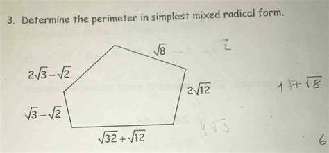 Solved Determine The Perimeter In Simplest Mixed Radical Form [math]